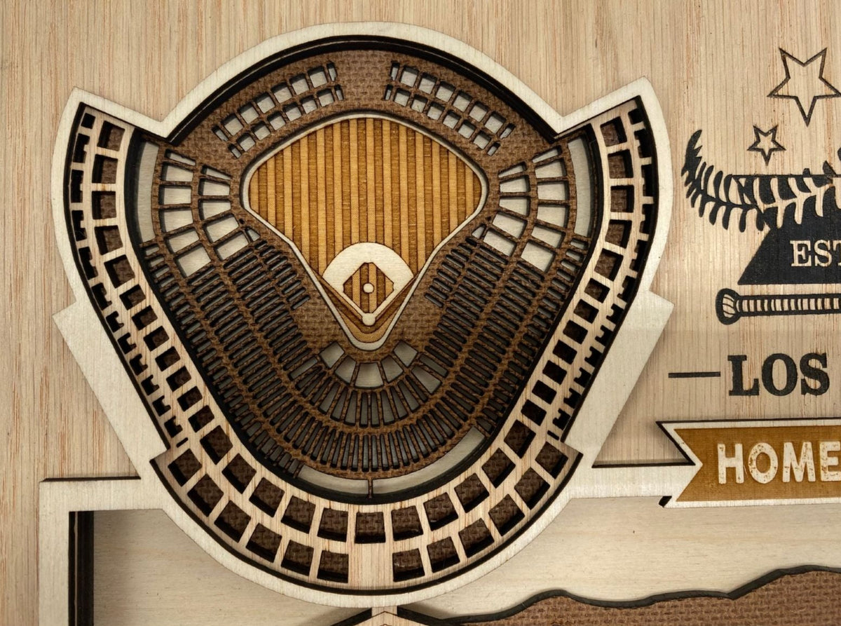 Dodger Stadium - Home of the Los Angeles Dodgers - Layered Wooden Stad ...
