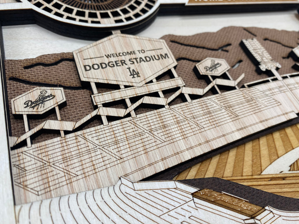Dodger Stadium - Home of the Los Angeles Dodgers - Layered Wooden Stad ...